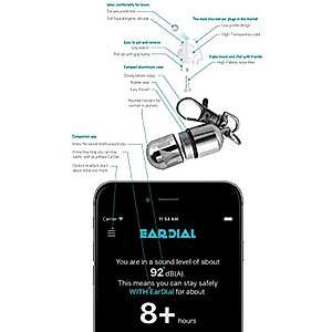 EarDial HiFi Earplugs - Invisible Hearing Protection for Concerts, Music Festivals, Musicians, Motorcycles and other Discreet Comfortable High Fidelity Noise Reduction. With Compact Case and App