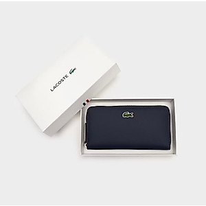 Lacoste Women’s L.12.12 Concept Petit Piqué 12 Card Zip Wallet, Eclipse
