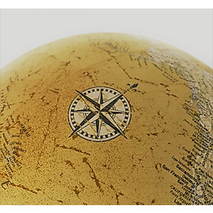 Replogle Morgan – Designer Series Globe, Old World Style Globe, Raised Relief, Charred Hardwood Base, Antique brass plated Semi-Meridian, Velvety texture ball (12"/30 cm diameter)