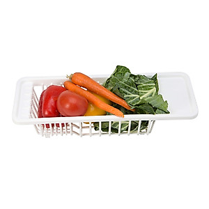 Kitchen Details Sink Dish Rack | Dimensions: 17.9"x 6.3"x 3.9" | Kitchen Accessories | Holds Dinnerware | Drinkware | Utensils to Drain | Frees up Counter Space | Grey or White