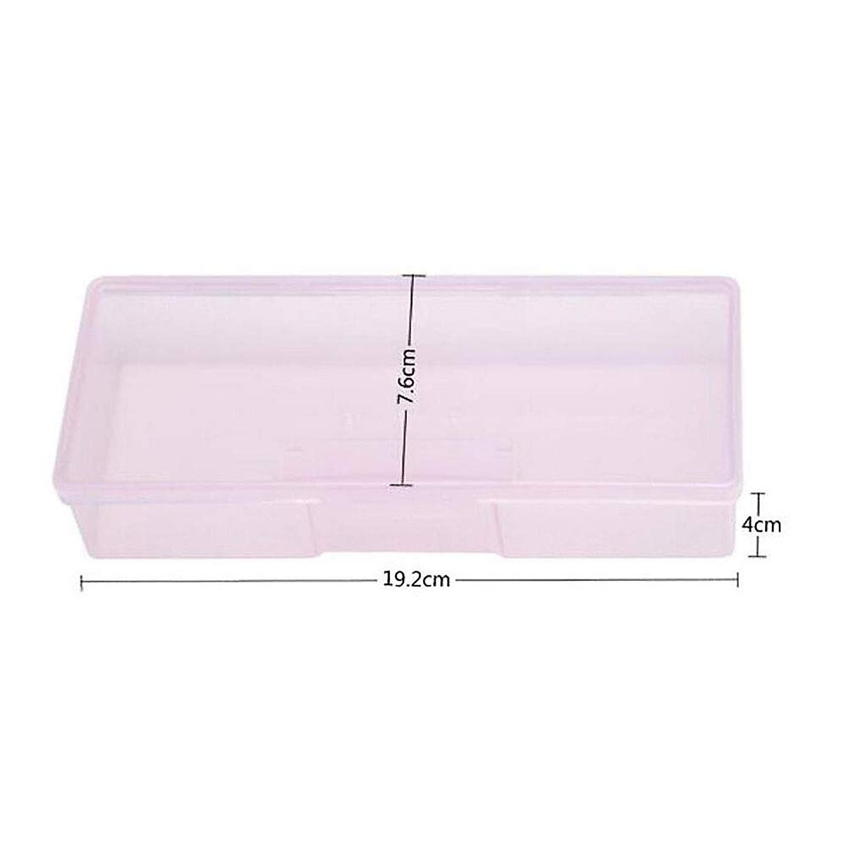2 Pcs Plastic Transparent Multifunctional Rectangular Storage Box Nail Art Tool Box Office Supplies Organizer Manicure Tool Box