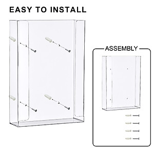Amazing Abby Acrylic Glove Box Holder, Wall-Mounted Glove Dispenser, Floating Glove Box Organizer, Large Size (for 3 Boxes), 10.5" W x 15.0" H x 3.5" D (Mounting Hardware Included)