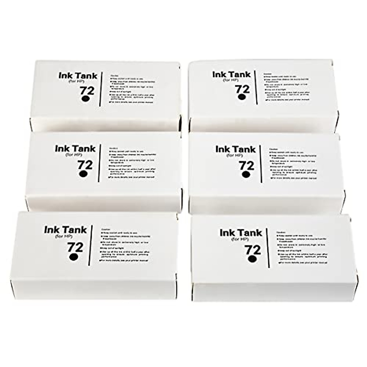 Jalada Compatible 72 Ink Cartridges Replacement for HP 72 130-ml C9403A C9370A C9371A C9372A C9373A C9374A for DesignJet T770 T790 T795 T610 T620 T1100 T1120 T1200 T1300 T2300 Printer (6-Pack)