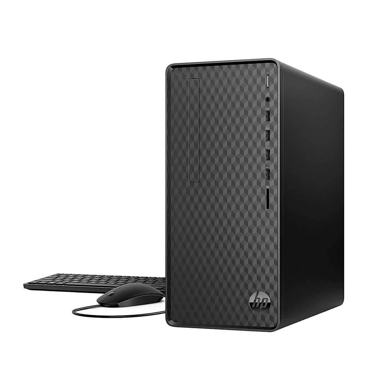HP Desktop, AMD Ryzen 3 5300G, 32GB RAM, 2TB PCIe SSD, HDMI, USB, VGA, Wi-Fi, Bluetooth, Wired KB & Mouse, Windows 11 Home, Black
