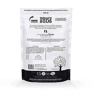 Molly's Suds Super Powder Laundry Detergent Pods | Natural Extra Strength Detergent for Sensitive Skin | Ultra Concentrated and Stain Fighting (Unscented - 90 Count)