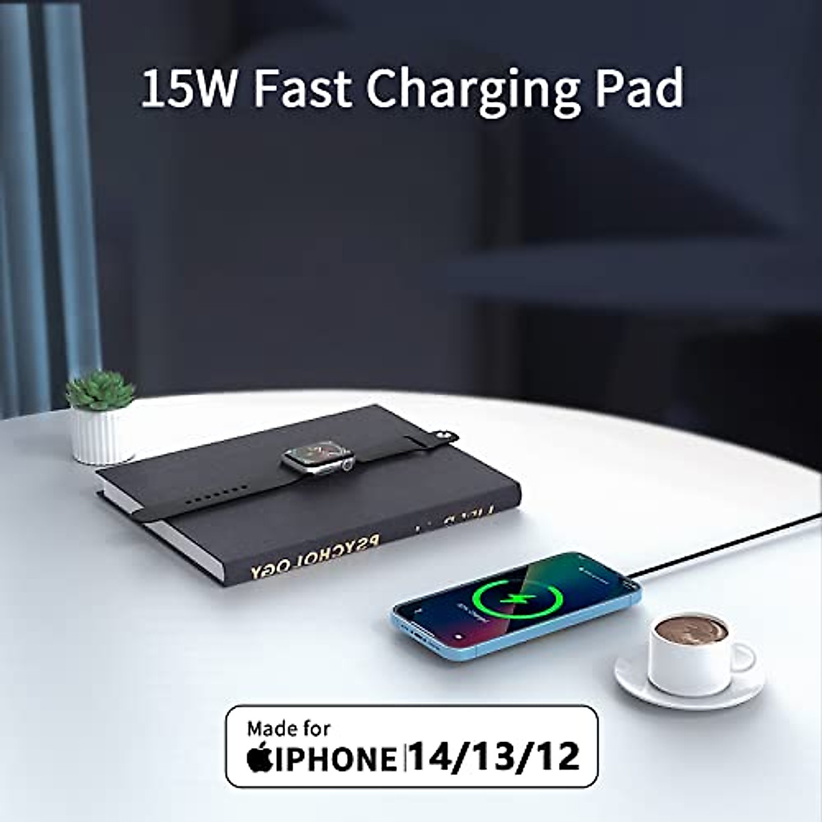 Magnetic Wireless Charger, CYSPO 15W Fast Wireless Charging Pad for iPhone 14 Pro Max/14 Plus/14 Pro/14/13 Pro Max/13 Pro/13/13 Mini/12 Pro Max/12 Pro/12/12 Mini, Mag-Safe Charger, Aluminum