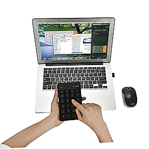 MCSaite Wireless Numeric Keypad & Mouse Combo - Use One Receiver Wireless Number Pad Keyboard and Mouse for Laptop Desktop