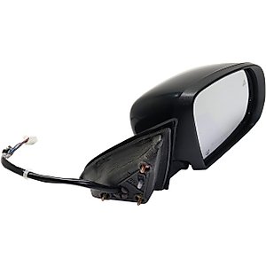Kool Vue Passenger Side Power Heated Mirror for Jeep Cherokee 2014-2018 Manual Fold With Signal Light, Blind Spot Monitor, Memory & Puddle Lamp; Without Auto-Dimming Paintable