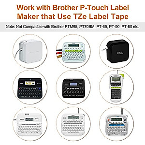 Greateam Gold on Black Label Tape Compatible with Brother P-Touch TZ TZe Black Tape 12mm 0.47" TZe-334 Use for Brother Label Maker PT-D600 PT-H110 PT-D210 PT-D400 PT-P710BT PT-D200, 5-Pack