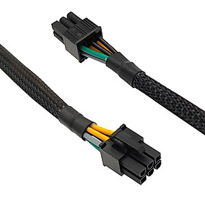 YEZriler 24 Pin to 6 Pin ATX PSU Power Adapter Sleeved Cable for Dell Motherboard with 6 Pin Port 13-inch(33cm)