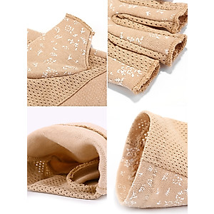 Maxdot 1 Pair Women Sunblock Fingerless Gloves Summer Driving Gloves Girls Non Slip UV Protection Gloves for Outdoor (Khaki)