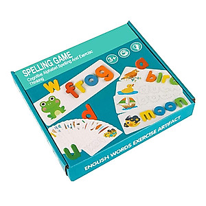 MoinKidz See & Spell Matching Letter Toy Learning Educational Toys for 3 4 5 6 Years Old Boys and Girls Preschool Learning Activities Shape & Color Recognition Game CVC Word Builders for Kids