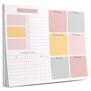 Weekly Planner Notepad Tear Off – 52 Undated Weekly Sheets Daily To Do List Notepad, Habit Tracker, Academic Planner Notebook, Daily Work Planner- Full Year Productivity Planner Weekly To Do List Pad