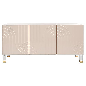 Safavieh Couture Home Saturn-Art Deco-Light Pink Acrylic 3-door Sideboard