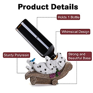 HERJIATK Wine Bottle Holder Dog Wine Rack Resin Decorative Puppy Sculpture for Home, Kitchen, Restaurant, Bar, Tabletop Decoration Gifts