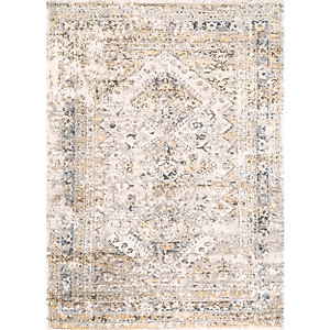 nuLOOM Madisson Vintage Faded Medallion Area Rug, 5x8, Gold