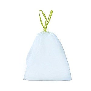 NINESTARS NSTB-10-30 Extra Strong White Trash Bag w/Drawstring Closure, 10 Gal. / 40 L., 30 count