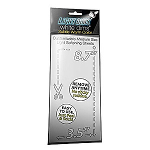 LightDims White Dims Dimming/Softening Sheets for Harsh LED Lights Medium Size (1 Sheet) Warm Color Retail Packaging. Light Color White Warm, Unit Count 1.