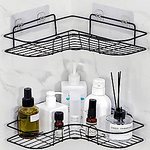 FRGMNT 4pc Bathroom Shelf, Shower Caddy Rack, Bathroom Kitchen No Punching Triangle Storage Rack