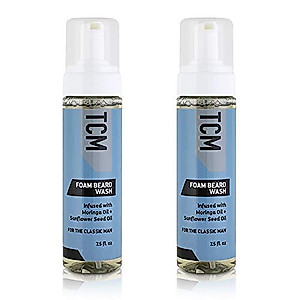 TCM Men's Foam Beard Wash for Facial Hair Cleansing, Conditioning, and Softening (2 Pack 7.5oz)