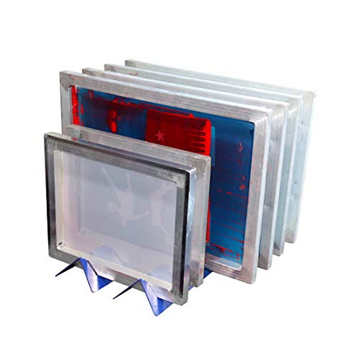 TECHTONGDA 6 Slot Screen Printing Frame Rack Shelf Storage Holder Desktop Adjustable Silk Screen frame Rack Screen Drying