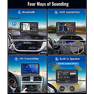2023 Newest Portable Car Stereo with Wireless CarPlay and Android Auto, Spedal NaviCam-786 Apple CarPlay Dash Mount Car Screen, 7" IPS Touchscreen, Mirror Link/Bluetooth/Navigation/Voice Control