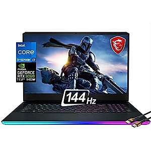 MSI GE76 Raider 17.3" 144HZ, 14cores 12th i7-12700H GeForce RTX3060 MUX, 140W TGP, Thunderbolt 4, RGB KB, WiFi 6, w/HDMI (16GB RAM | 1TB PCIe SSD)
