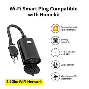 Minoston Outdoor Smart Plug Outlet WiFi Waterproof, Compatible with HomeKit, Works with Apple Home, Siri, Alexa, Google Assistant, Smart Life, Heavy Duty Smart Plug, Only 2.4GHz, Black (MP22WH)