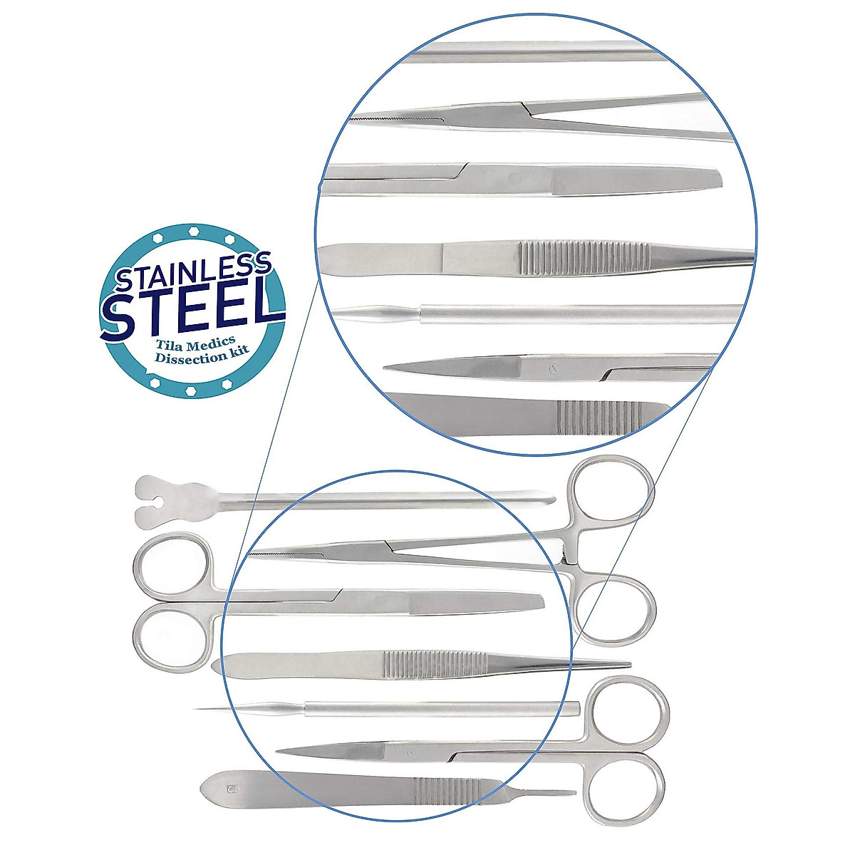 22Pcs Advanced Dissection Kit for Medical Biology & Veterinary Students- Anatomy Lab Botany Animal Frog etc Dissecting Kit. Premium Stainless Steel Scalpel Knife Handle-11 Blades