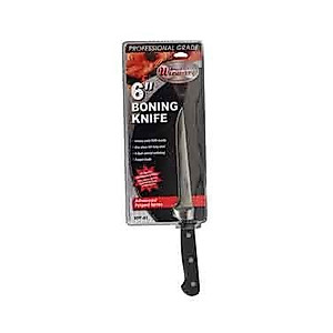 Winco KFP-61 6" Boning Knife, 1-Piece Full Tang, Forged Carbon Steel, Pom Handle - Boning