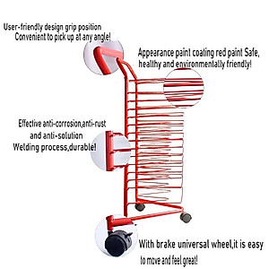 JIAHESHYP Art Drying Rack, 16-Shelf Mobile Drying Rack with 16 Wire Shelves for Mobile Classrooms Art Studios and Home Use, Drying & Print Racks, Red