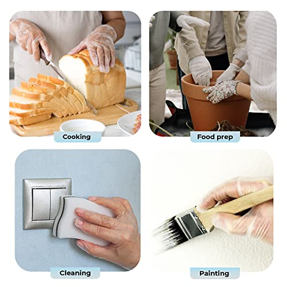 Safe Health Clear Vinyl Exam Gloves,S M L XL,100-Count 3 Mil Medical-Disposable Powder-Free Latex-Free Nursing-Office-Law Enforcement,Clear Large (L) Box of 100,FIY1043G