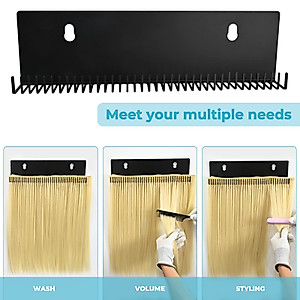 EHDIS Hair Extension Holder and Hanger/Display Professional Hair Styling Tool for Washing, Coloring and Blow-Drying of Weft, Clip-In, Tape-In Extensions- Black