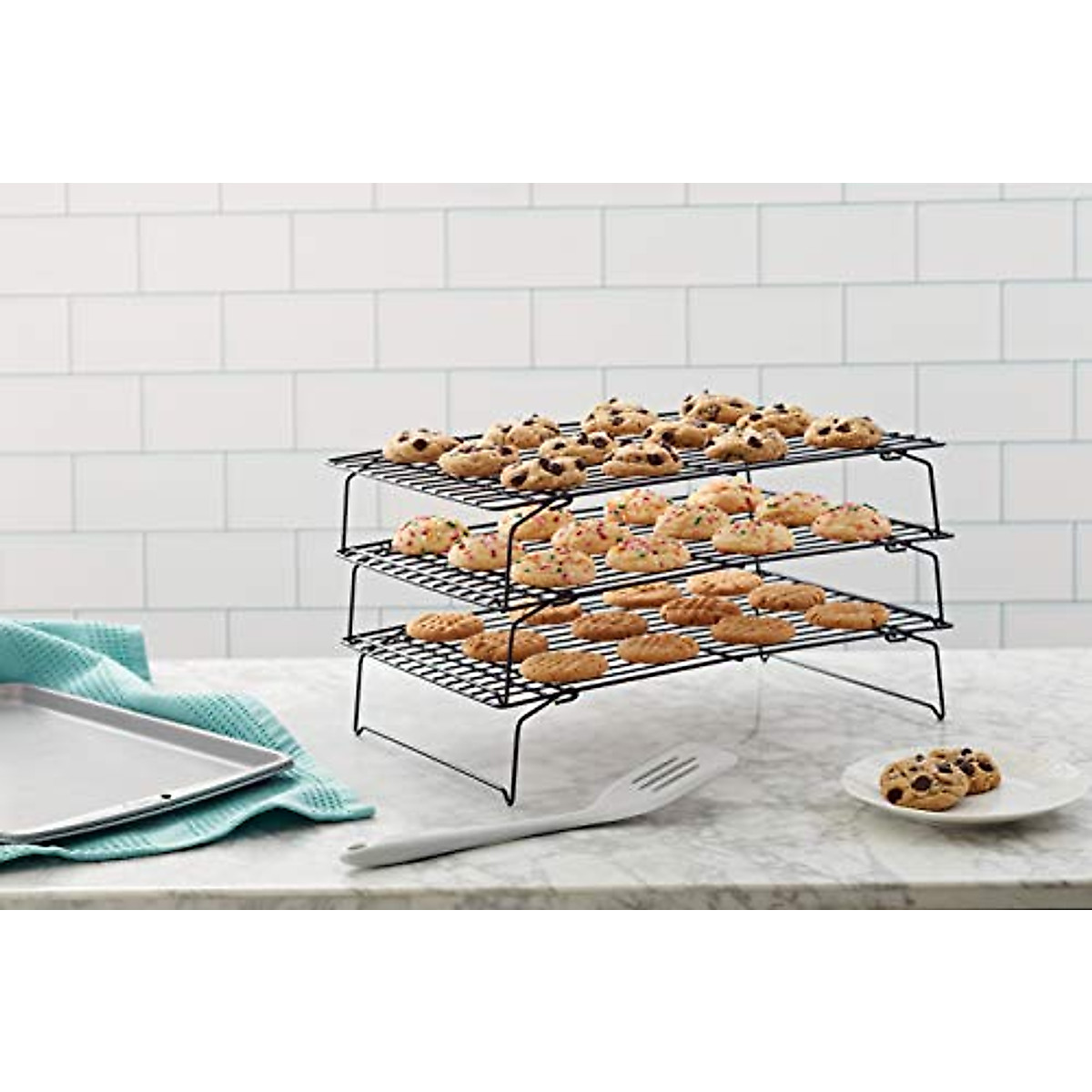 Wilton Excelle Elite 3-Tier Cooling Rack for Cookies, Cake and More, Black