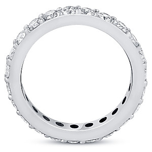 P3 POMPEII3 1 1/2 ct Diamond Eternity Ring 14k White Gold Common Prong Stackable Band - Size 6