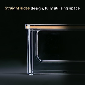 Hudgan Stackable Storage with Bamboo Top for Kitchen Laundry Room Organization, Extra Large Trash Bag/Garbage Bag Dispenser