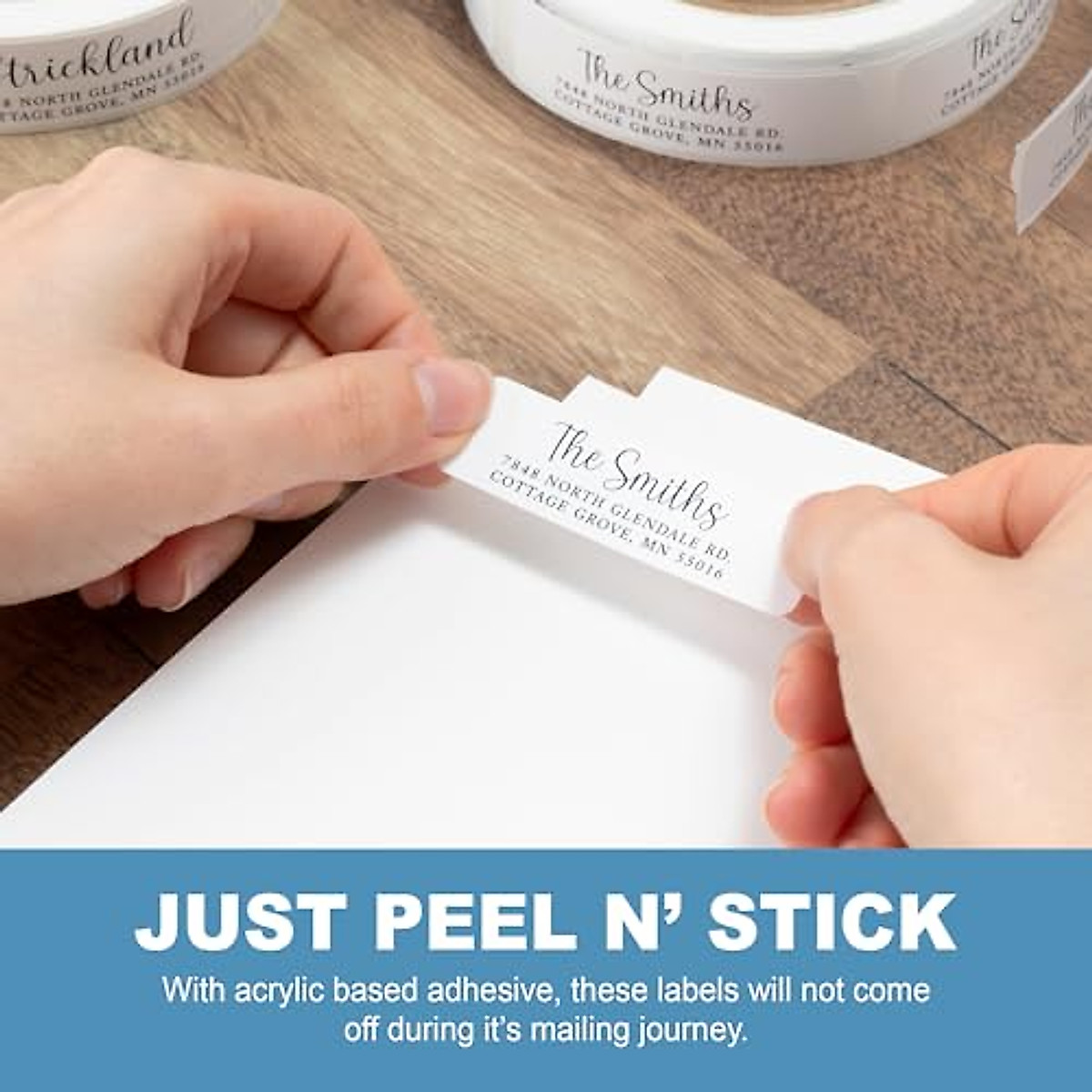 Return Address Labels Roll, Personalized Address Label Stickers, Custom White or Clear Address Labels (Roll of 100 Labels)