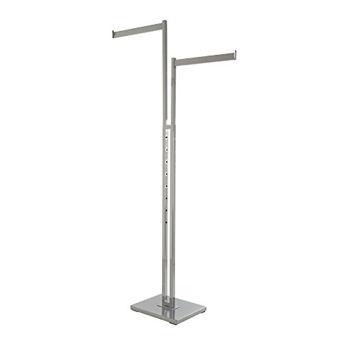 Only Garment Racks #2262 Two Way Rack with Blade Arms Only Garment Racks - Clothing Rack - Heavy Duty Chrome - 2 Way Clothes Rack, Adjustable Height Decorative Blade Arms, Perfect for Retail Clothing Store Display - (2) Rectangular Tubing Blade Arms