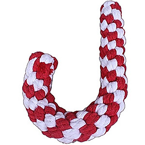 AOOF Christmas Pet Dog Chew Toy, Cotton Rope Ball, Puppy Dog Dental Care, Teeth Cleaning Training Tool (Color : S)