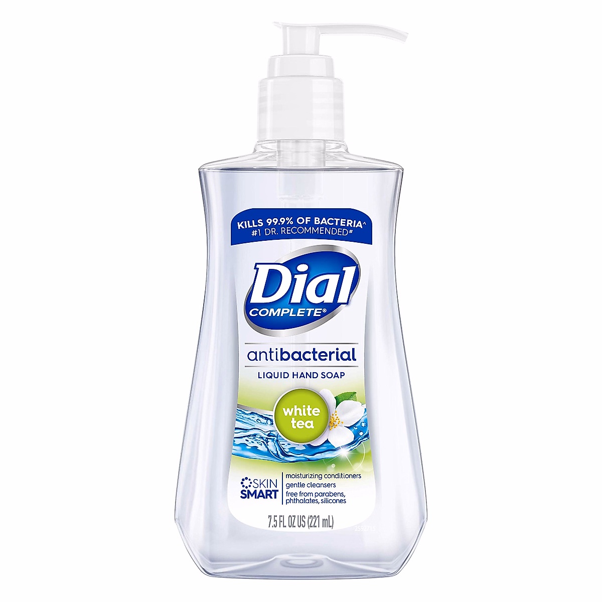 Dial Antibacterial Liquid Hand Soap, White Tea, 7.5 Fl Oz (Pack of 12)