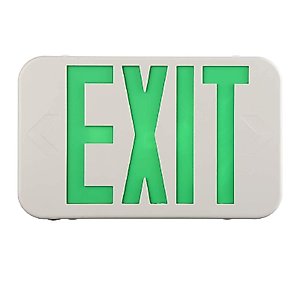 SPECTSUN 1PACK LED Exit Sign with Battery Backup, Green Exit Light,Hardwired Exit Sign, 120V/277V Exit Sign with Arrow,UL Exit Sign Lighting, Commercial Egress Light,2 sided Fire Exit Sign Plastic
