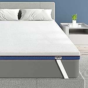 UniPon 4 Inch Gel Memory Foam Mattress Topper King, Medium Firm Mattress Topper, Bed Topper with Skin-Friendly Cover, Non-Slip Design, High-Density Memory Foam