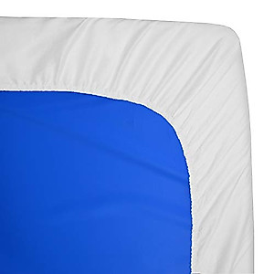 American Baby Company Cotton-Polyester Blend, Fitted with Elastic Corners Standard Daycare/Pre-School Nap Mat Sheet, 10 Packs, White