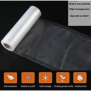 KUHINJA Vacuum Sealer Rolls, 4 Rolls (6"+8"+10"+11")*16.5' Commercial Grade Bag Rolls, Food Vac Bags for Storage, Meal Prep or Sous Vide, BPA Free