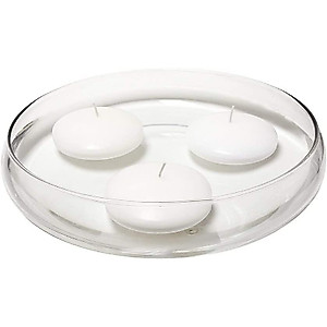 10 Hour Floating Candles, 3” White Unscented Dripless Wax Discs, for Cylinder Vases, Centerpieces at Wedding, Party, Pool, Holiday (24 Set)