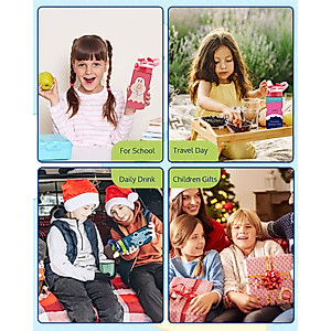 OFFNOVA 16oz Kids Sublimation Tumbler, Kids Sublimation Water Bottle Blank with Handle, Children Sublimation tumblers Cups for Milk, Soda, Juice, Drinks (4 Pack)