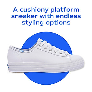 Keds Women's Triple Kick Sneaker, White Canvas, 10