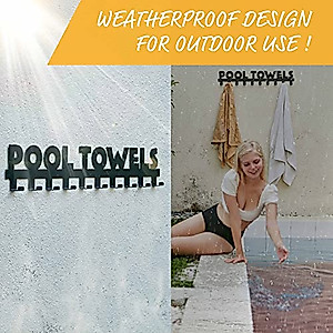 Star Splash Pool Towel Rack – Outdoor Towel Rack Holder & Swimming Pool Accessories, Pool Towel Hanger, Towel Drying Rack Pool Decor, Rust Proof Pool Signs and Decor Outdoor & Inside with 10 Hooks