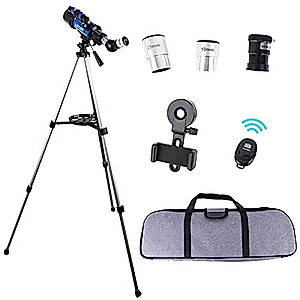 LUXUN Telescope for Astronomy Beginners Kids Adults, 70mm Aperture 400mm Astronomical Refracting Portable Telescope - Travel Telescope (40070-blue)
