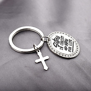 WKXZMTR Sisters in Christ Gifts Sisters in Christ are Sisters for Life Keychain Christian Jewelry (Christ Sister KS)
